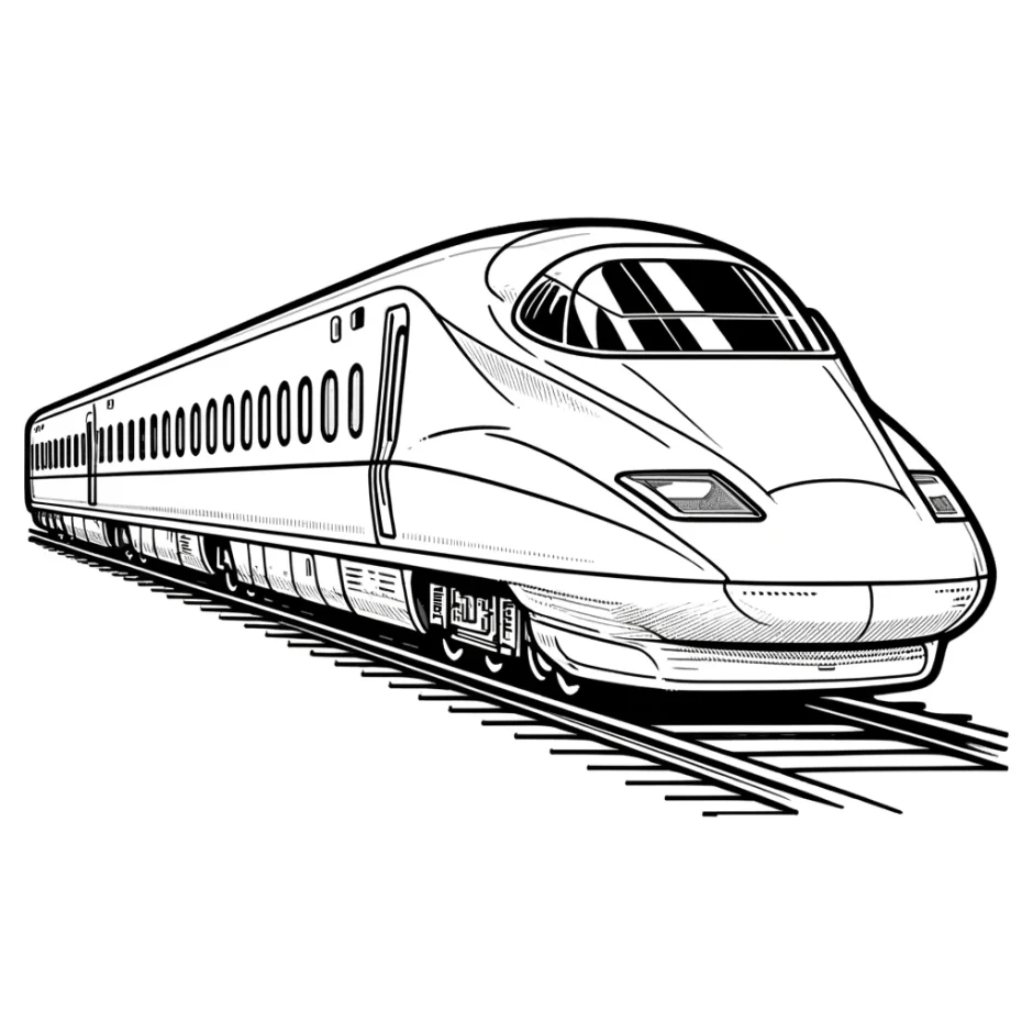 しんかんせん2 | ぬりえストック